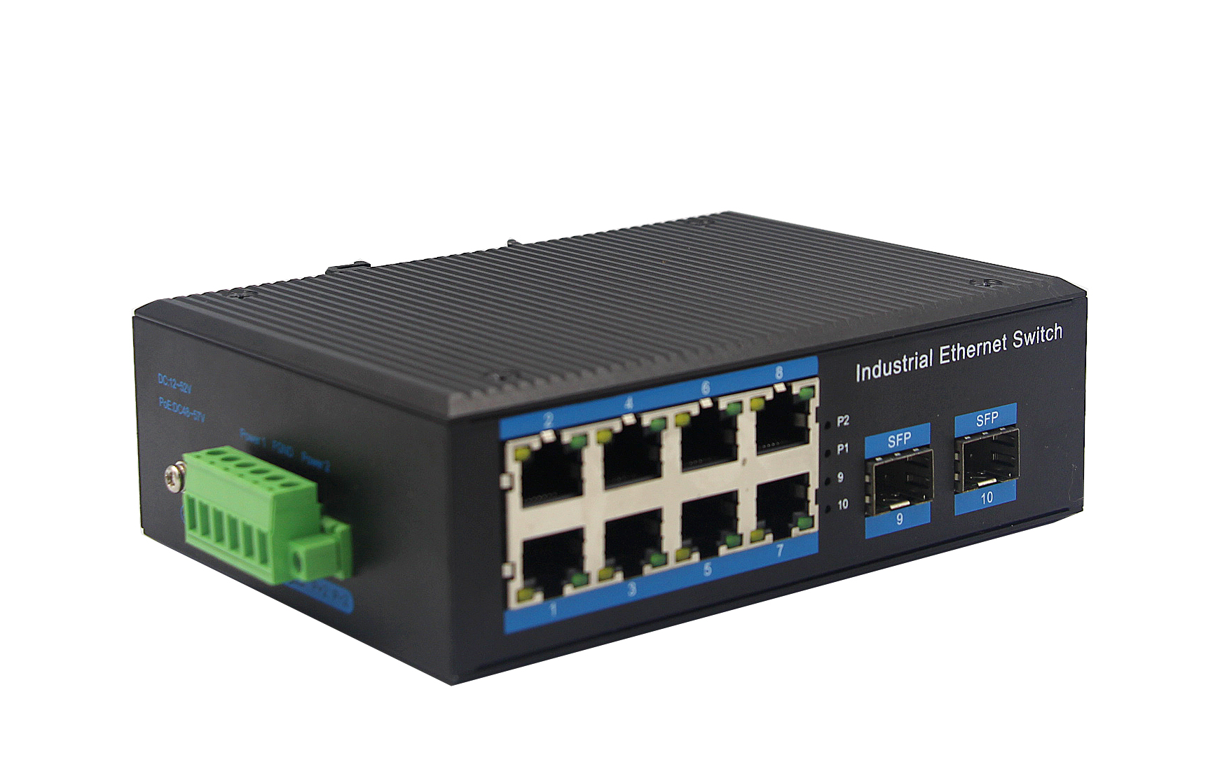 8-port 10/100/1000Mbps RJ45+2G SFP Industrial Ethernet Switch - HANSUN ...