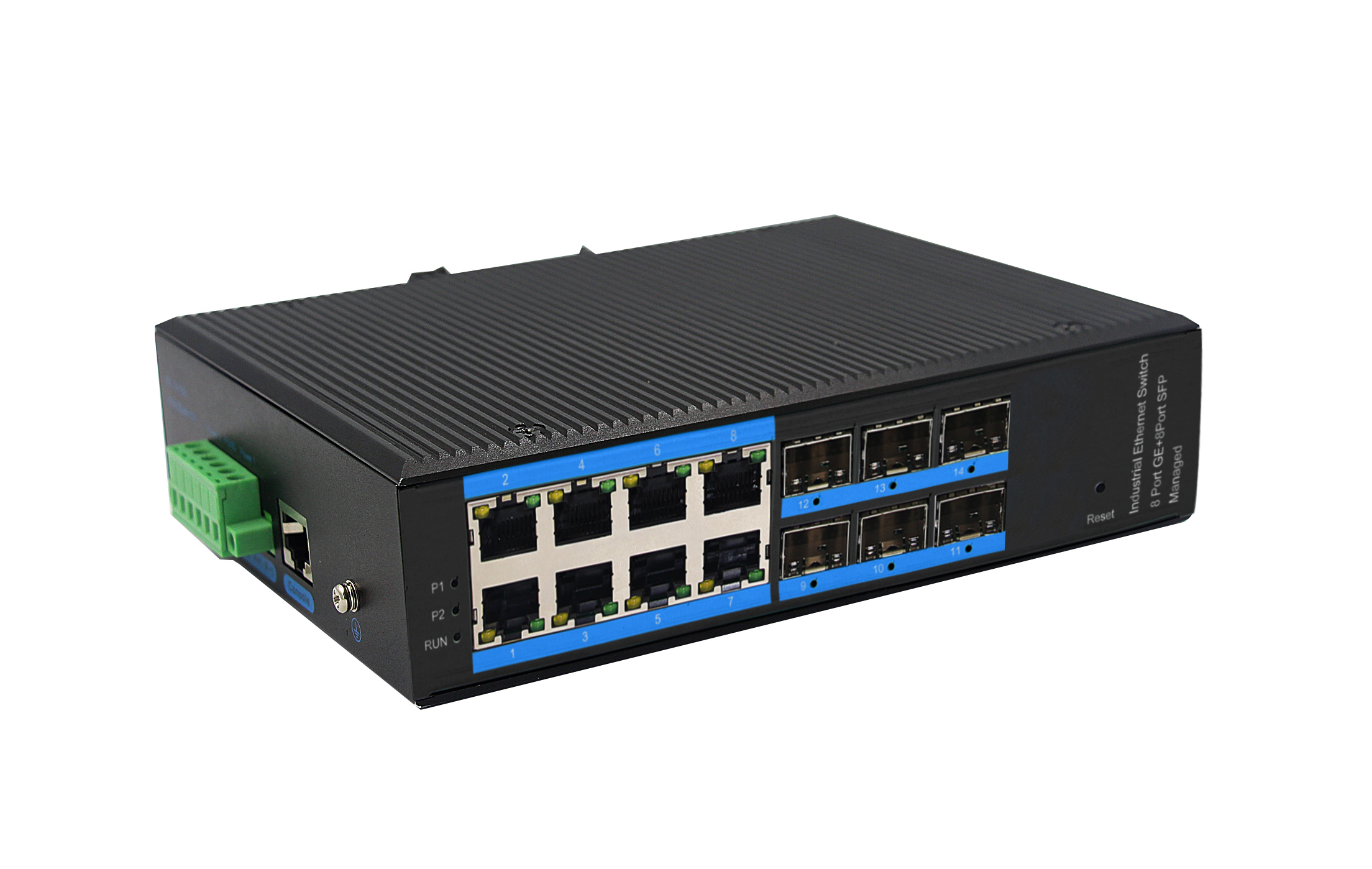 8-port 10/100/1000BASE-TX+6G SFP Managed Industrial PoE Switch - HANSUN Communication Global