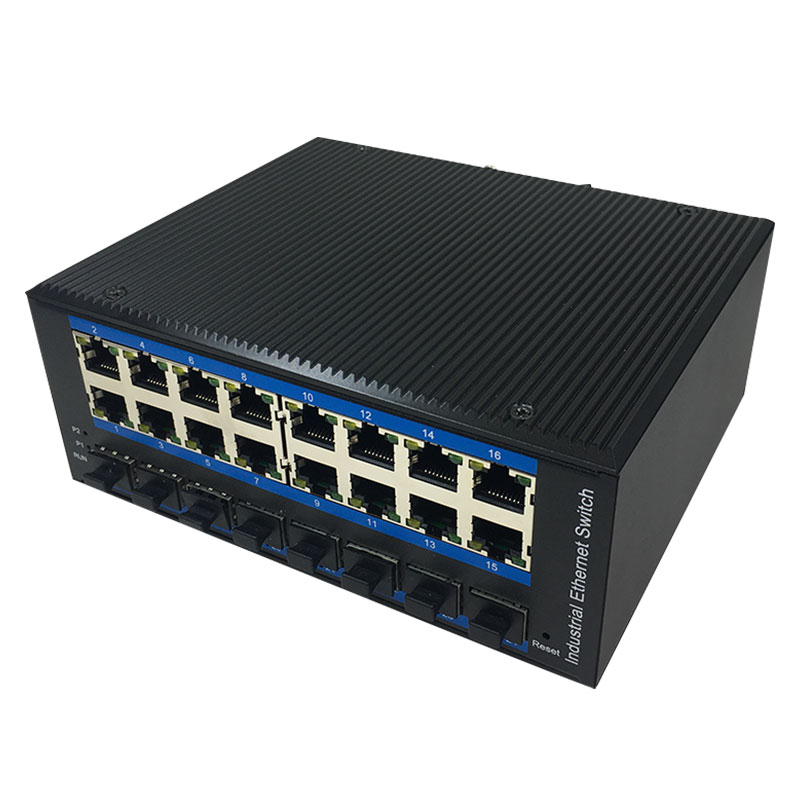 16-Port 10/100/1000BASE-TX+8G SFP Managed Industrial PoE Switch - HANSUN Communication Global