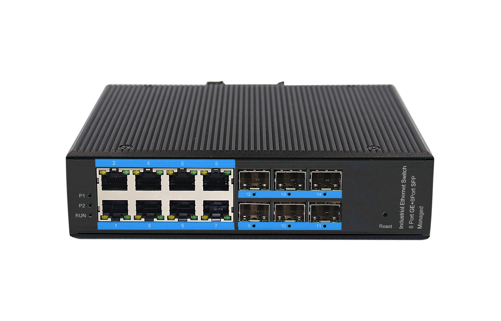 8-port 10/100/1000BASE-TX+6G SFP Managed Industrial PoE Switch - HANSUN Communication Global