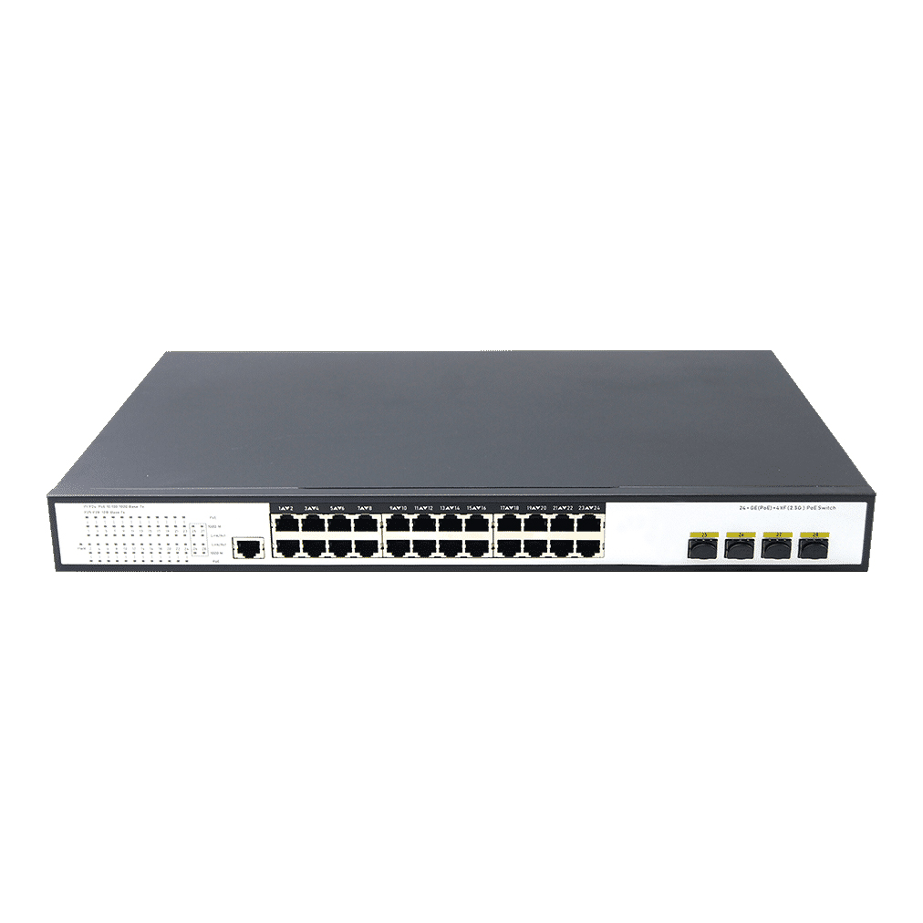 24 Ports 10/100/1000Mbps Managed PoE Switch with 4 Ports 2.5G SFP ...